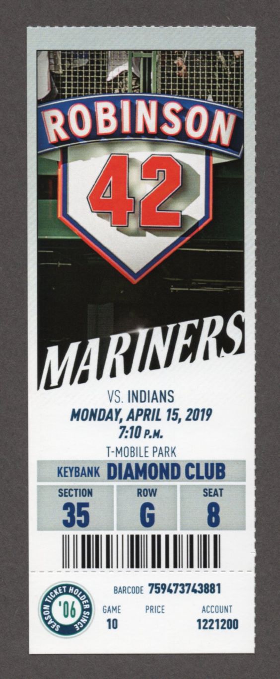 Jackie Robinson Day 2019-04-15 Seattle Mariners vs Cleveland Indians ...