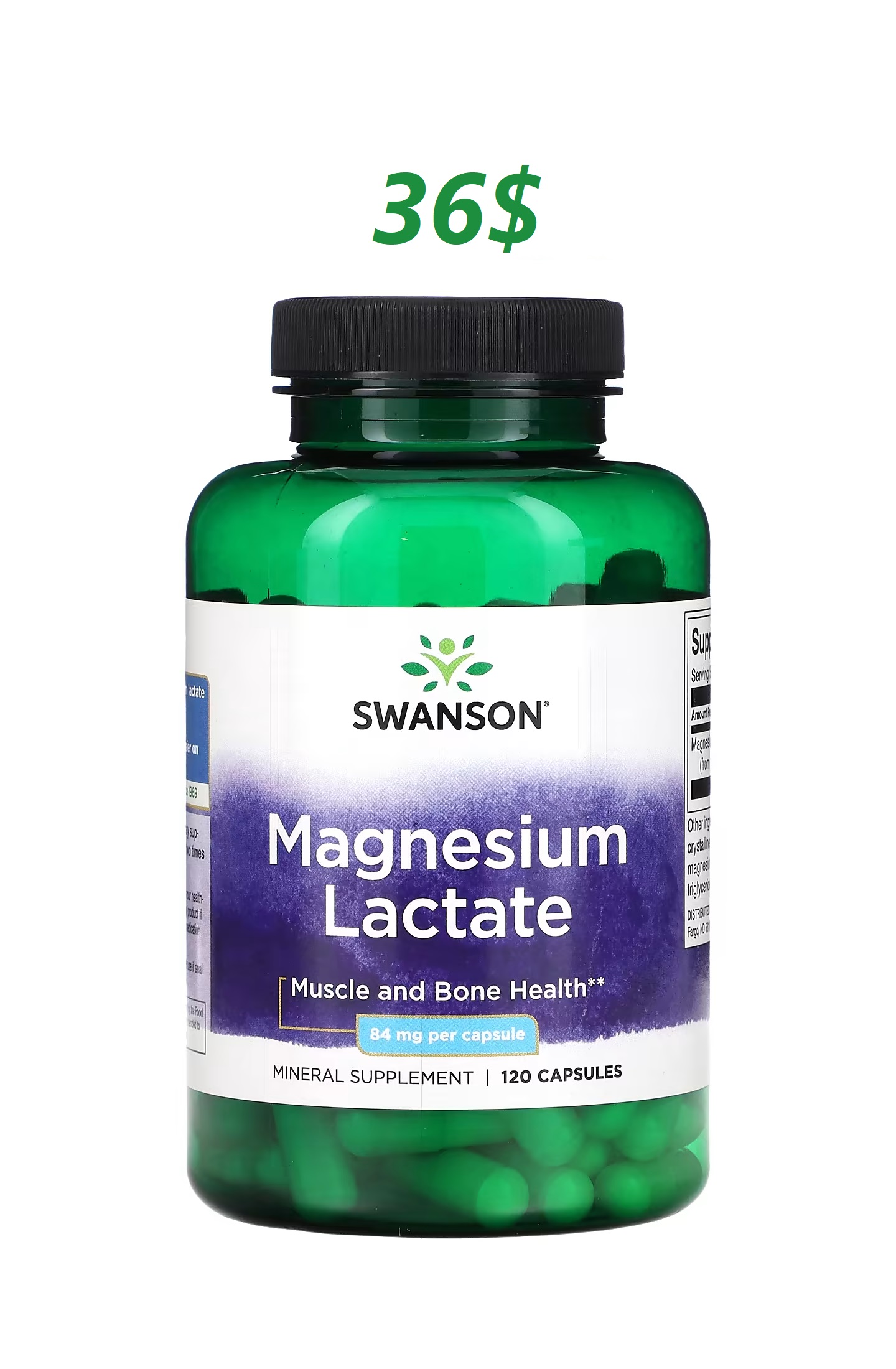 Magnesium Lactate 84mg 120' - Swanson