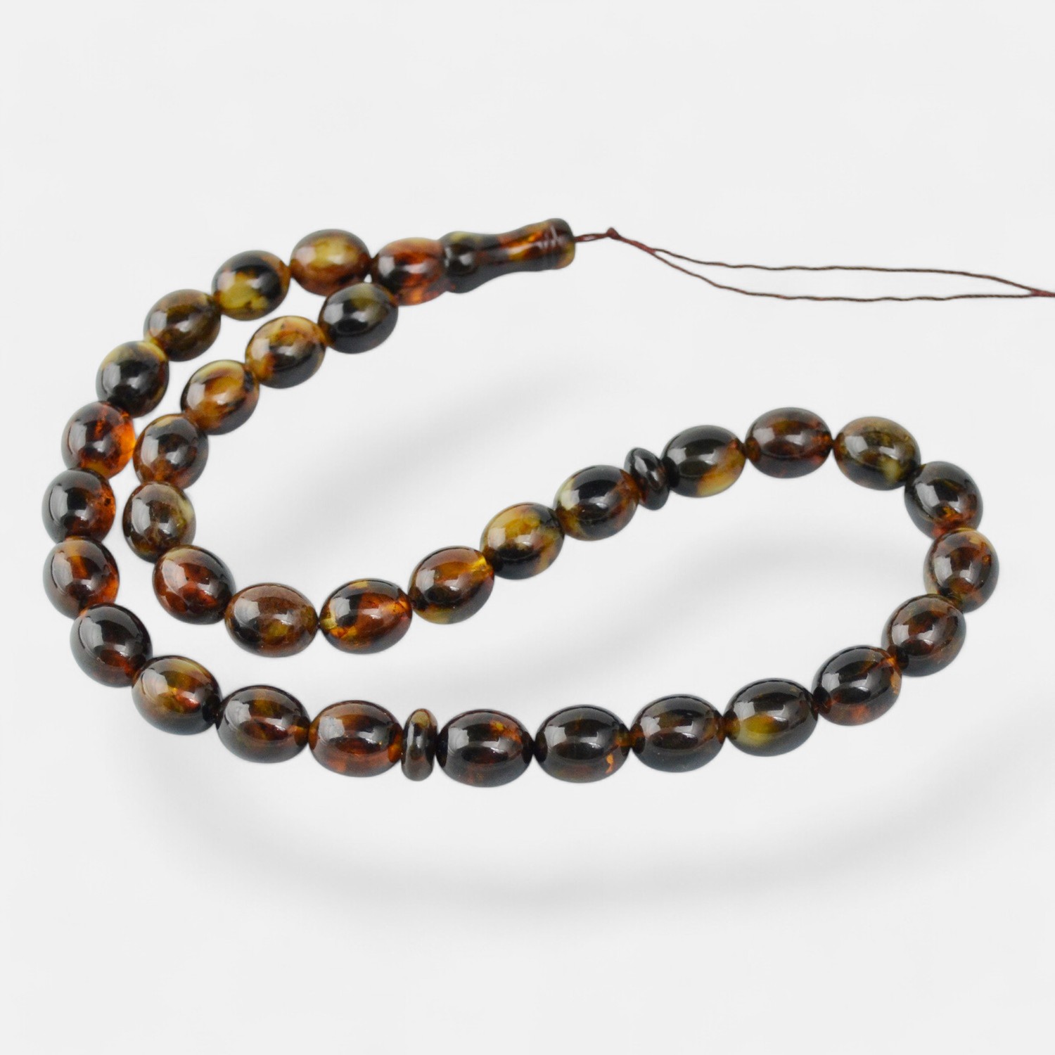 Pressed amber prayer beads 33 rosary TM03