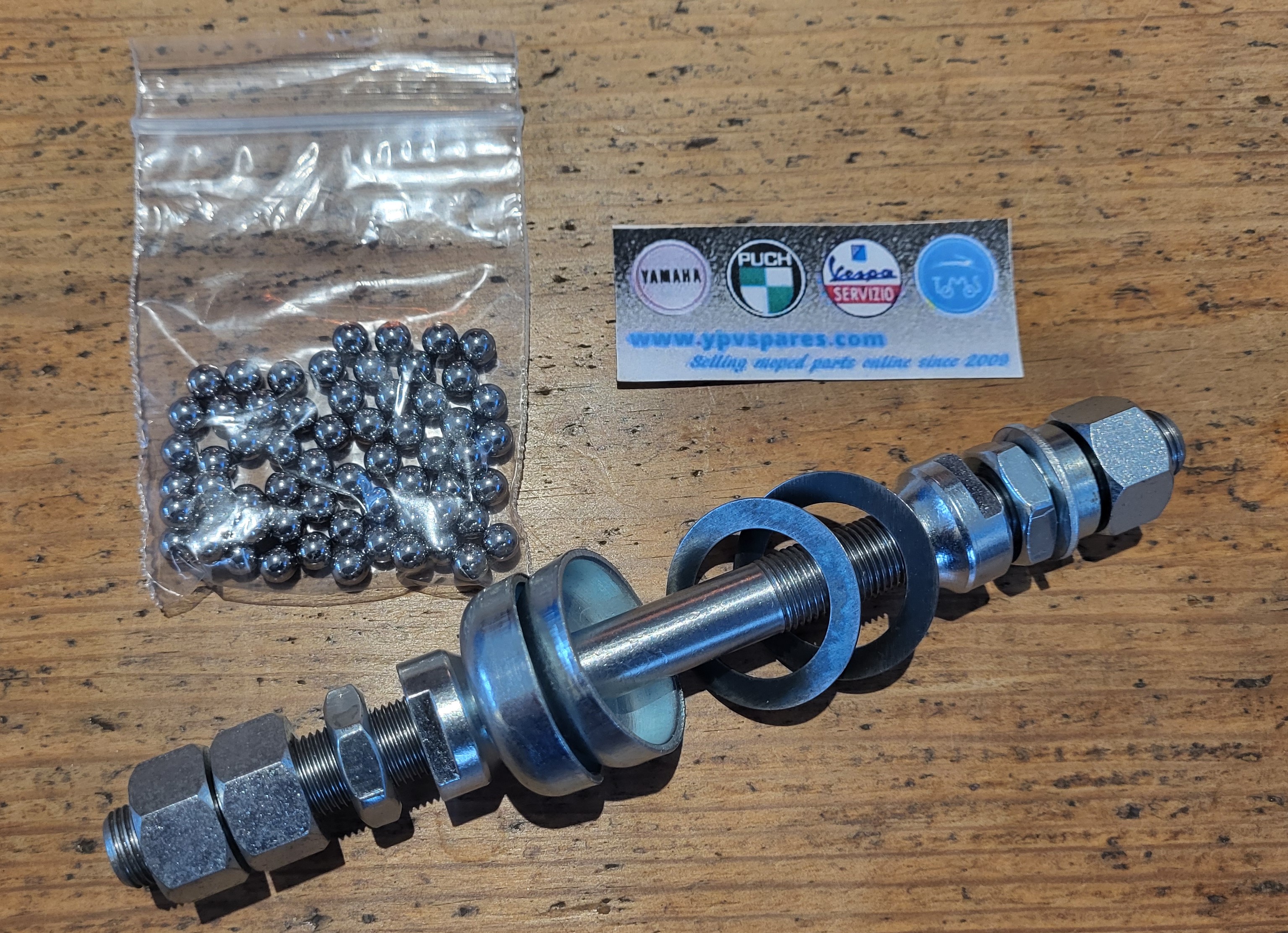 Puch MAXI Complete Front Wheel Axle Set 11mm