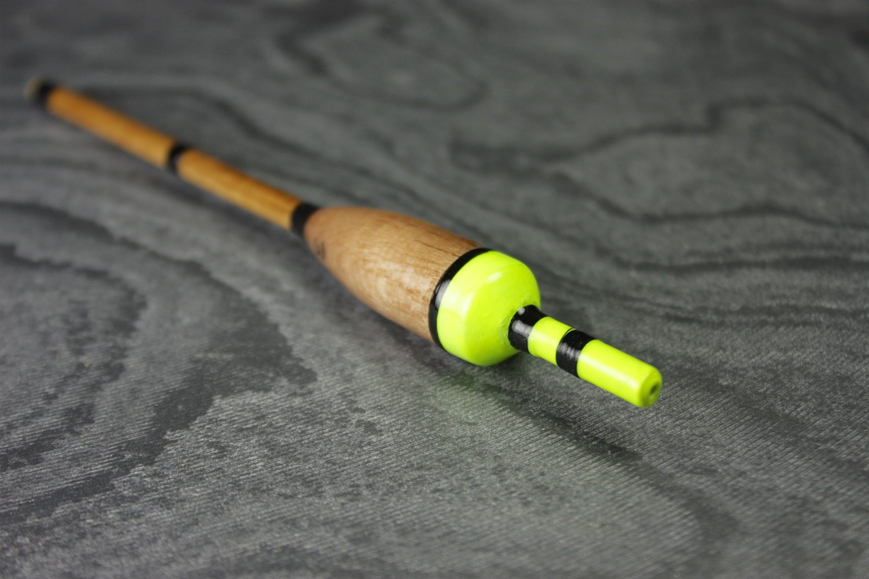 Handmade perch inline slider fishing floats, handmade by Ian Lewis