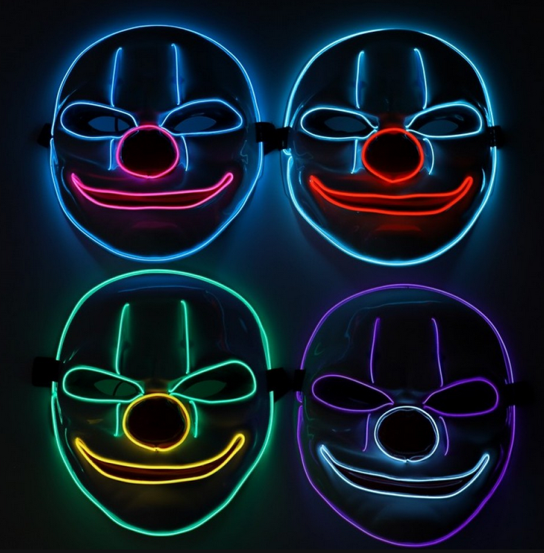 Neon Light Clown Masks