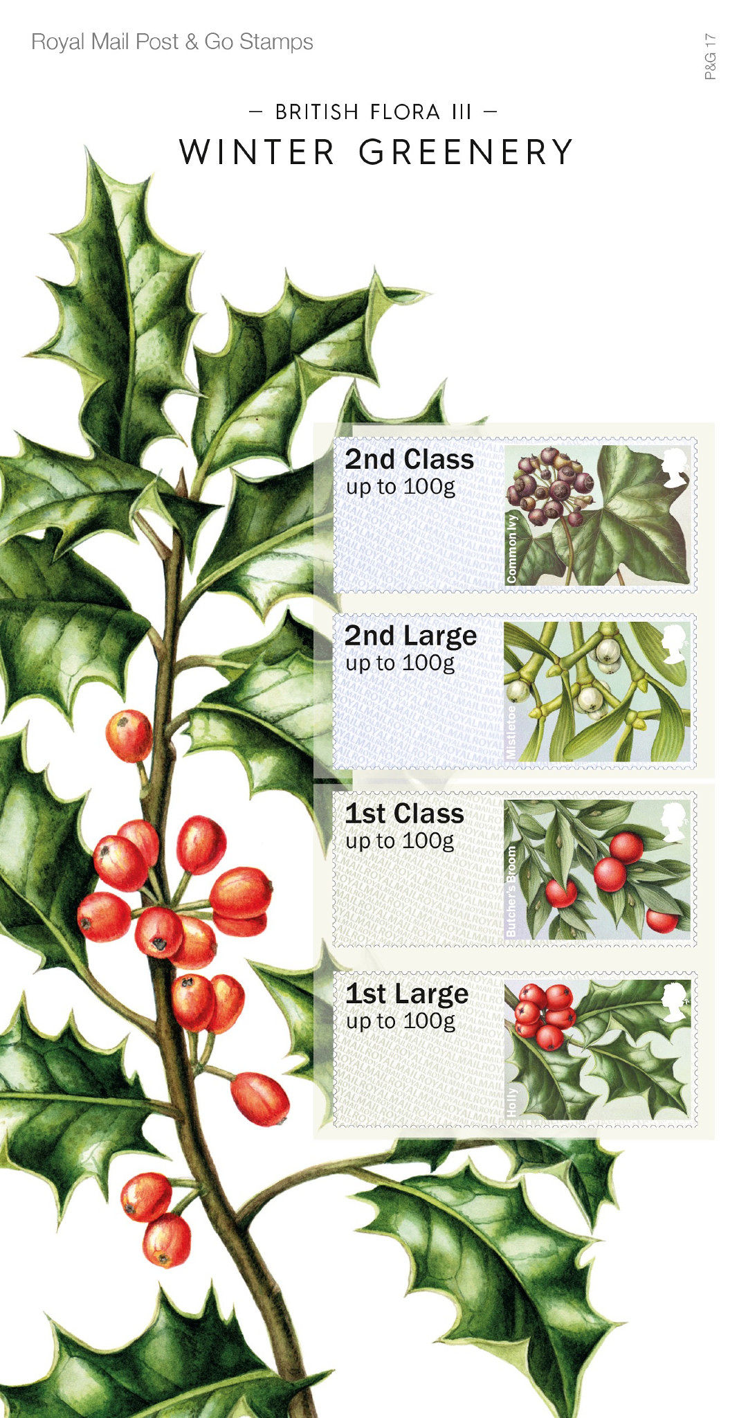 Bureau Pack of Winter Greenery Faststamps C002 November 2014