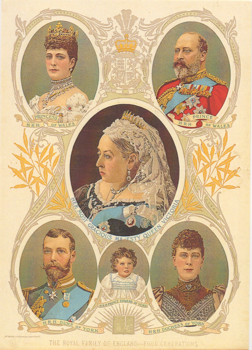 Postcard: The Royal Family of Queen Victoria - four generations