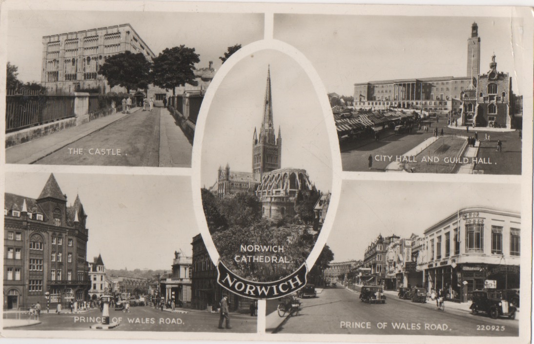 Norwich Prince of Wales Road multiview postcard by Valentines