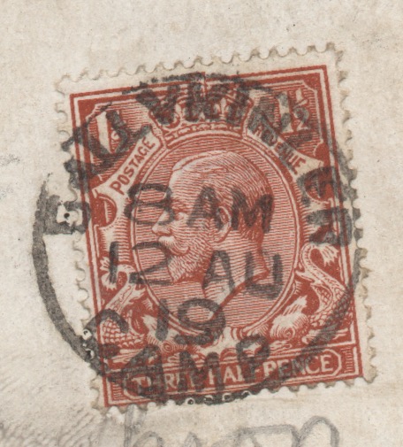 Ballykinler Camp postmark 1919 on Army cartoon postcard.