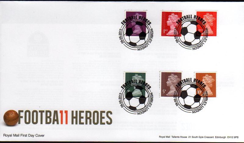 Machin definitives from Football Heroes PSB & retail booklet first day ...