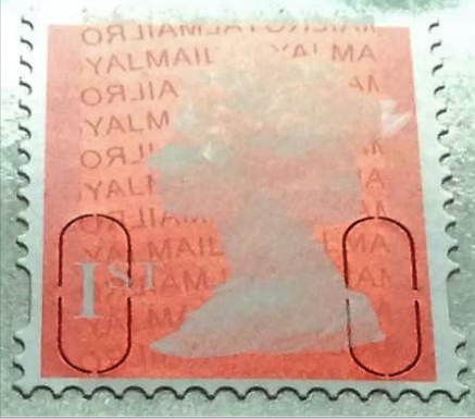 1st class Forgery Machin definitive stamp with reversed text 2020.