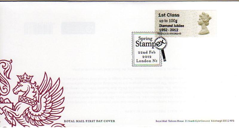 Diamond Jubilee Machin 1st class Faststamp FDC 22 February 2012