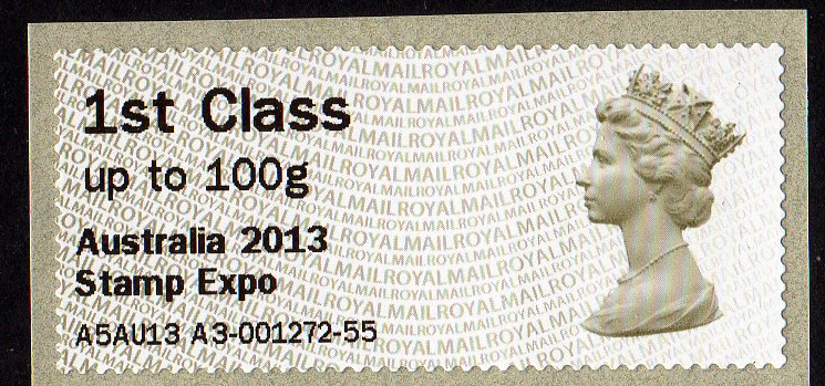 Australa 2013 Machin 1st class Faststamp produced in Australia