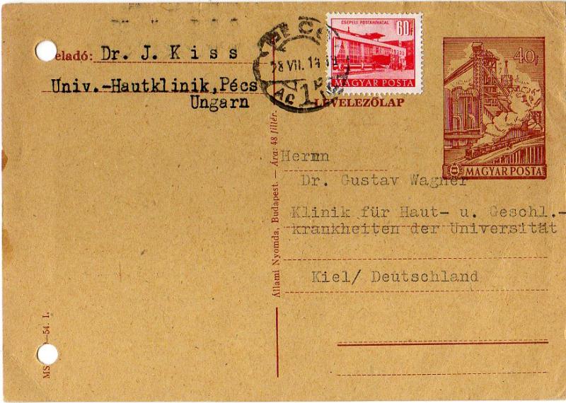 Hungary Postal Stationery Postcard 1958