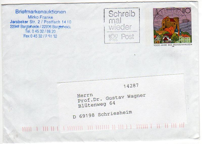 Germany postal stationery envelope 1998