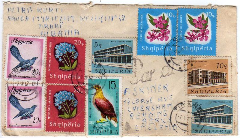 Albania Postal History 1967 airmail cover to England