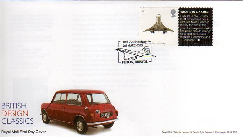 Concorde Smilers single Royal Mail first day cover 2009