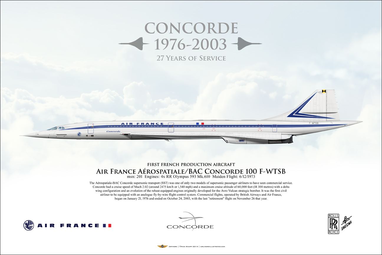 Air France "First French Production Aircraft" Aérospatiale BAC Concorde ...