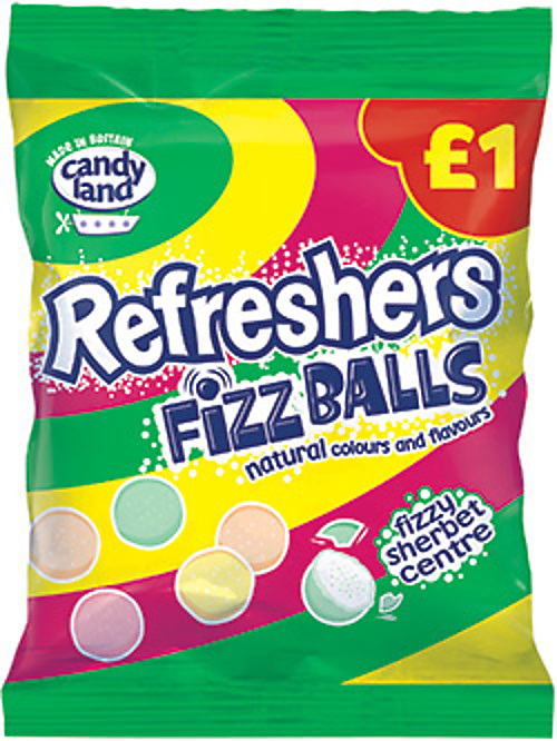 Refreshers Fizz Balls Candy Land Fizzy Sherbet Centre Sweets