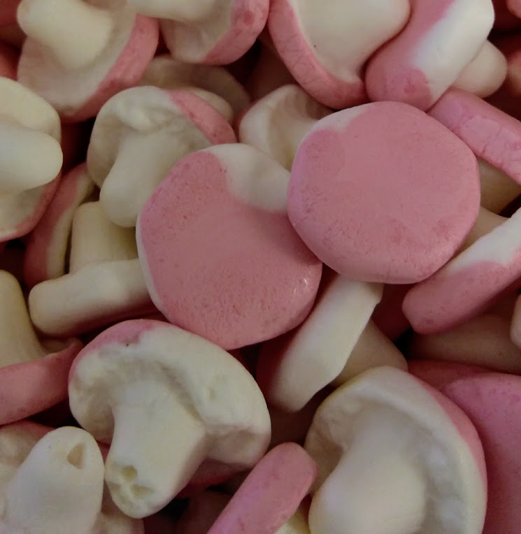 Malaco Foam Mushrooms - Original Pink and White Fruit Flavour Sweets
