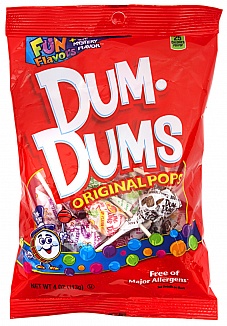 Dum Dums Original Pops Bag 18 lollipops | American Lollies