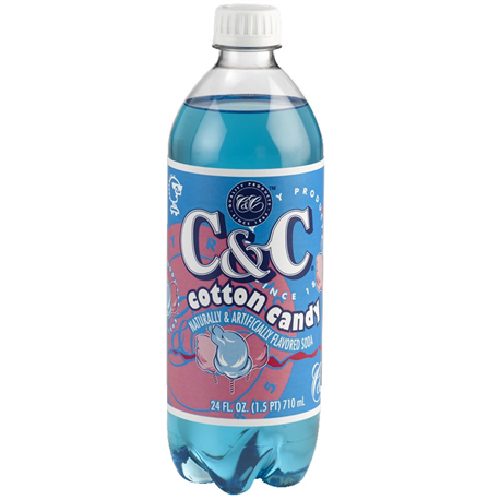 CC Soda Cotton Candy Soda - 710ml Bottle - C&C