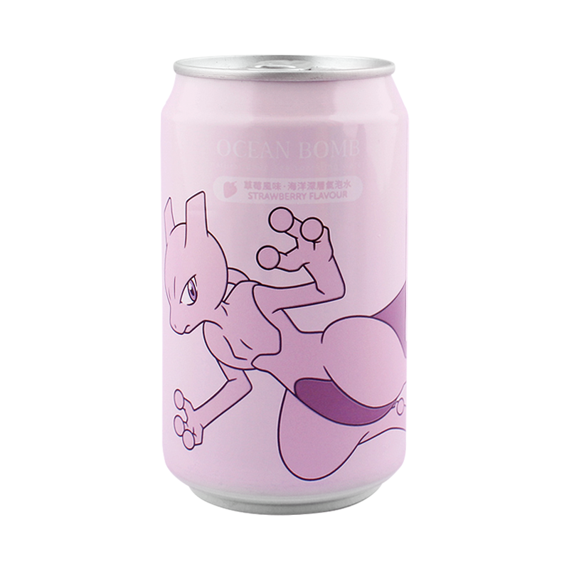 Ocean Bomb Pokemon Mewtwo Strawberry Flavour Sparkling Water 355ml