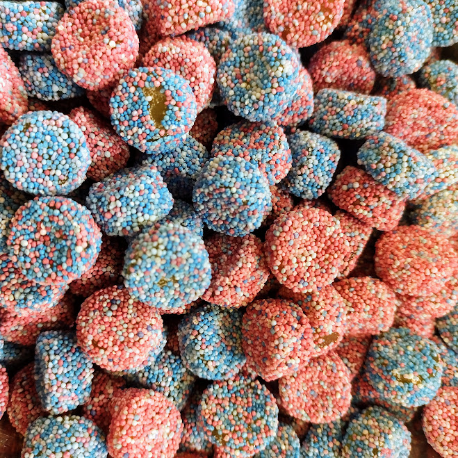 Barratt Jelly Spogs - Pink and Blue Aniseed Buttons