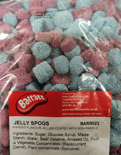 Barratt Jelly Spogs - Pink and Blue Aniseed Buttons