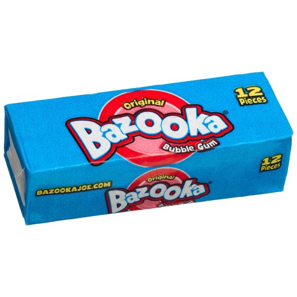 Bazooka Bubble Original Flavour Gum New 12 Piece Pack