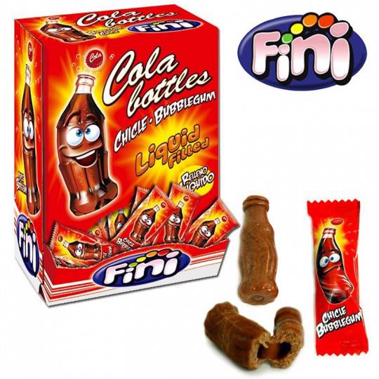 Fini Cola Bottles Bubblegums - Liquid Filled Bubble Gum Bottle Sweets