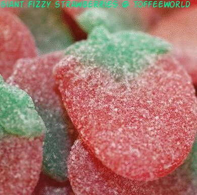 Kingsway Giant Fizzy Strawberries - Strawberry Gummy Sweets