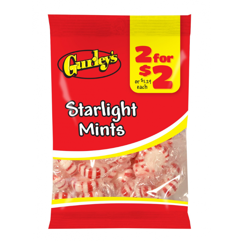 Gurley's Starlight Mints - 92g Bag - Hard-Boiled Peppermint Candies