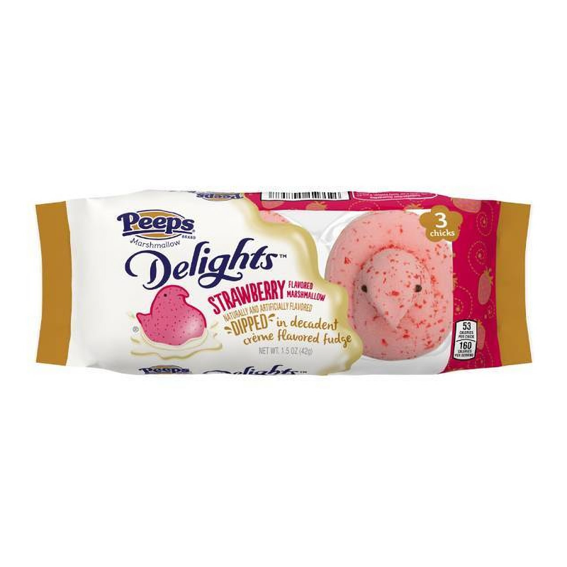 Peeps Delights Easter Strawberry Creme Fudge Dipped Chicks 3PK - 42g