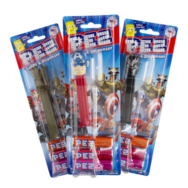 PEZ Marvel Sweets Dispenser with 3 Candy Packs
