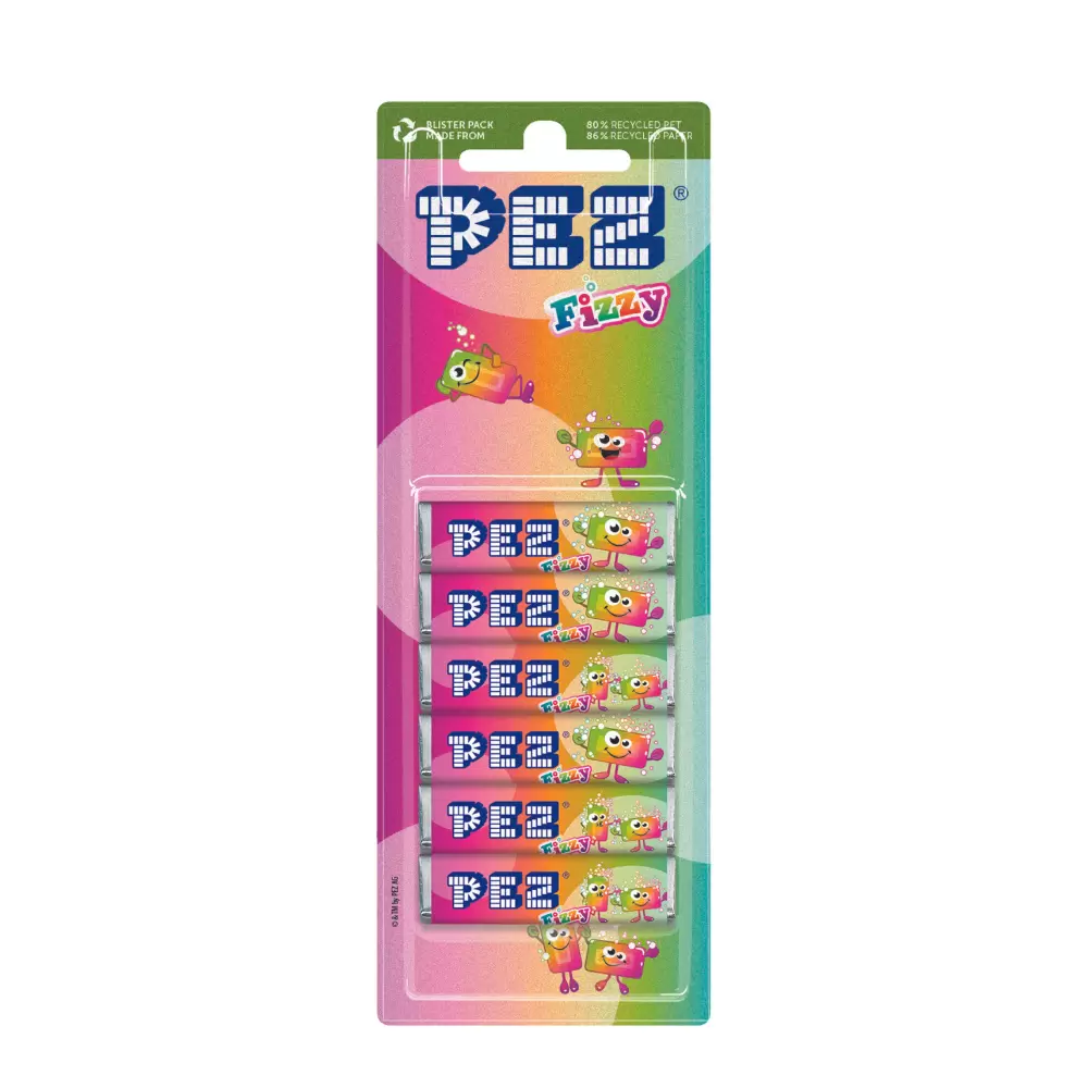 Pez Fizzy Refills 6 Pack - Fruity Candy Refill Sweets 51g
