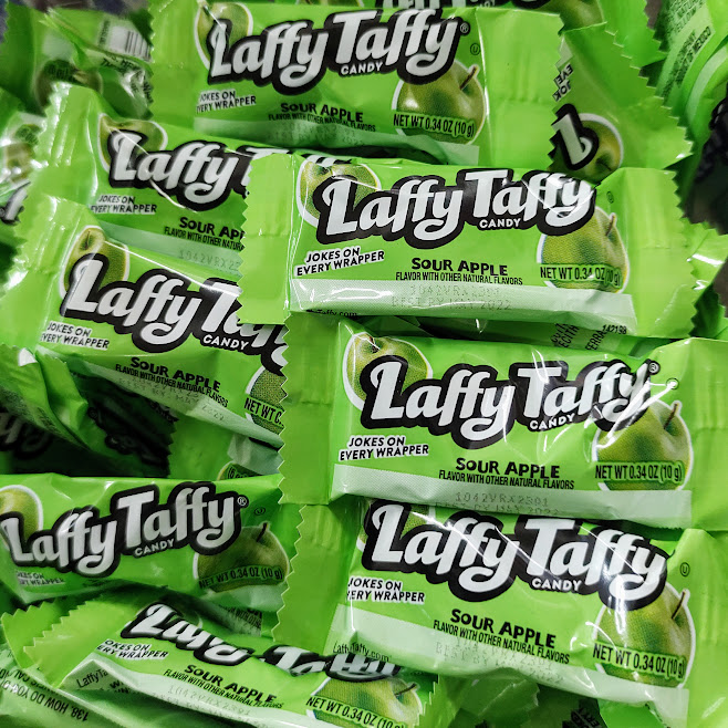 Sour Apple Laffy Taffy Minis Chewy Candy Miniatures Mini Chew Bars