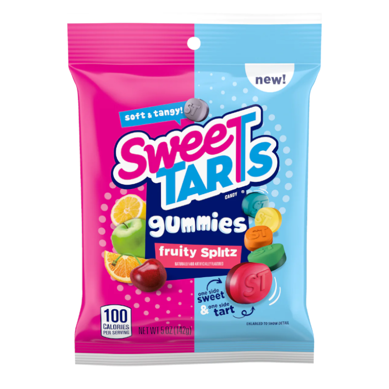 SweeTarts Gummies Fruity Splitz - Soft Tangy Gummy Sweets - 142g Bag