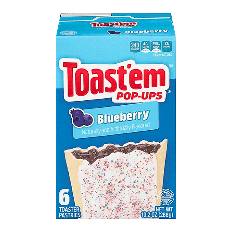 Toast'em POP-UPS - Frosted Blueberry Toaster Pastries 6 pack 288g Box