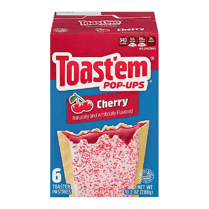 Toast'em POP-UPS - Frosted Cherry Toaster Pastries 6 pack - 288g Box