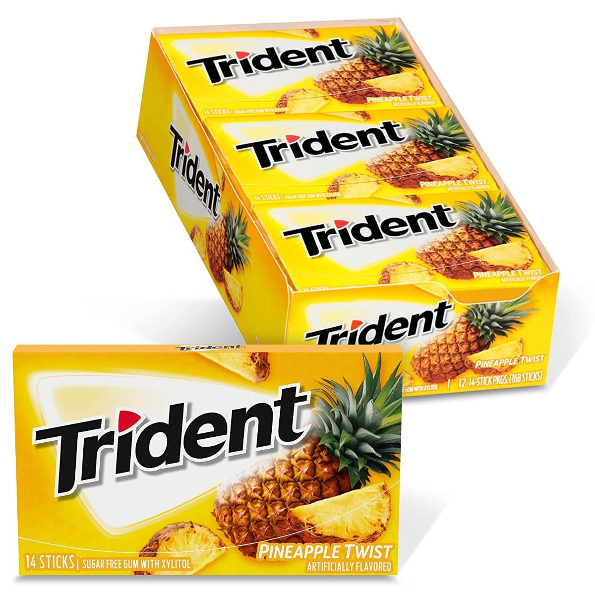 Trident Gum Pineapple Twist - Sugar Free Chewing-Gum 14 Sticks Pack