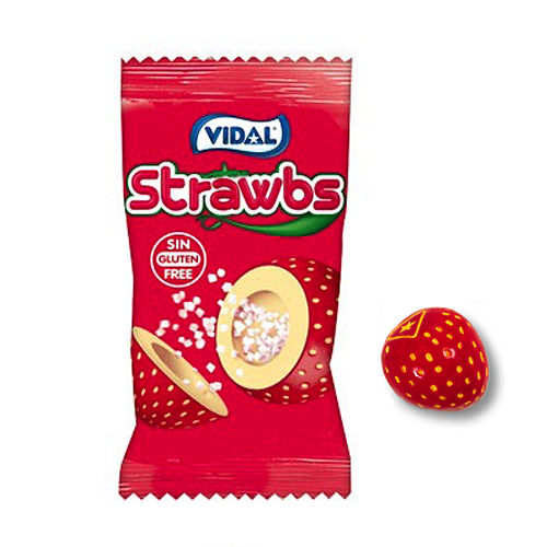 Vidal Strawbs Bubble Gum - Liquid Filled Strawberry Bubblegum