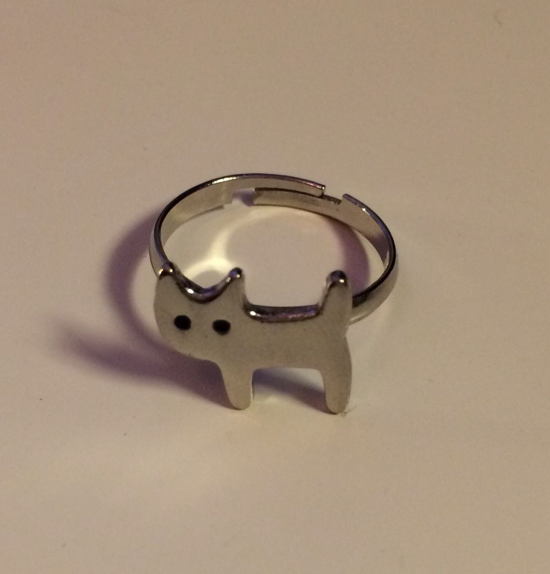 CUTE RETRO LOOKING CAT / KITTEN RING ADJUSTABLE PCA 15