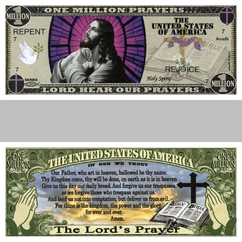 *THE LORDS PRAYER* 1 Million Prayers Novelty paper banknote - The ...
