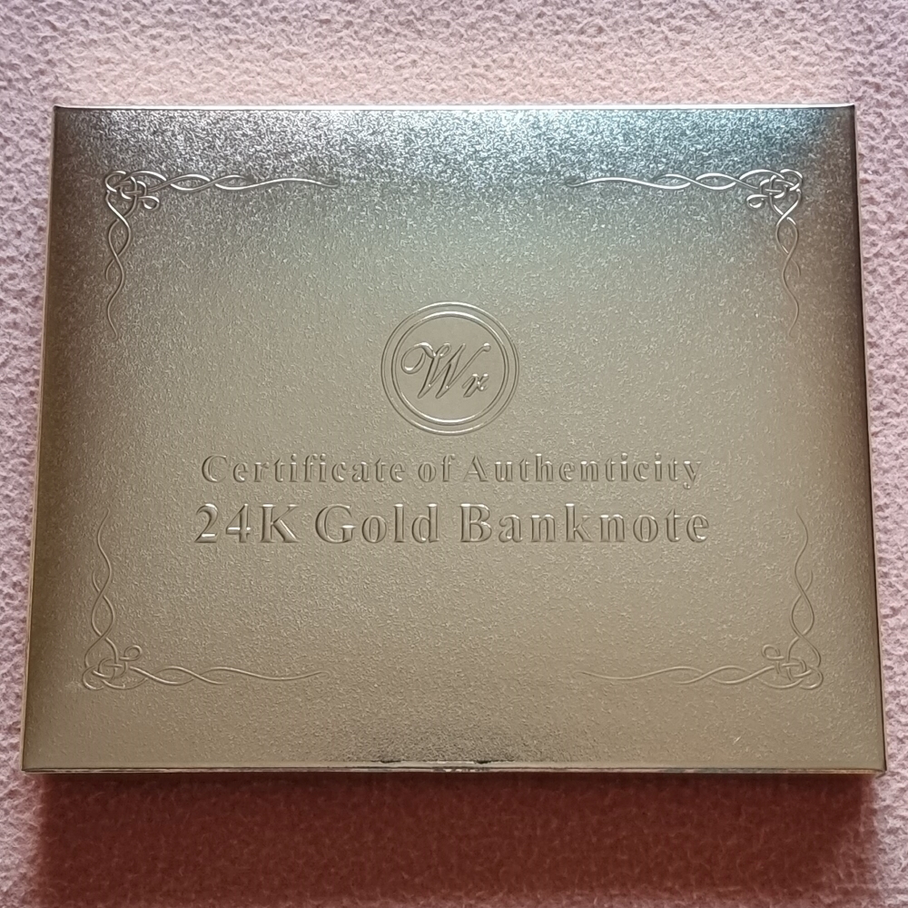 24k gold plated GIFT BOX for gold plated banknotes