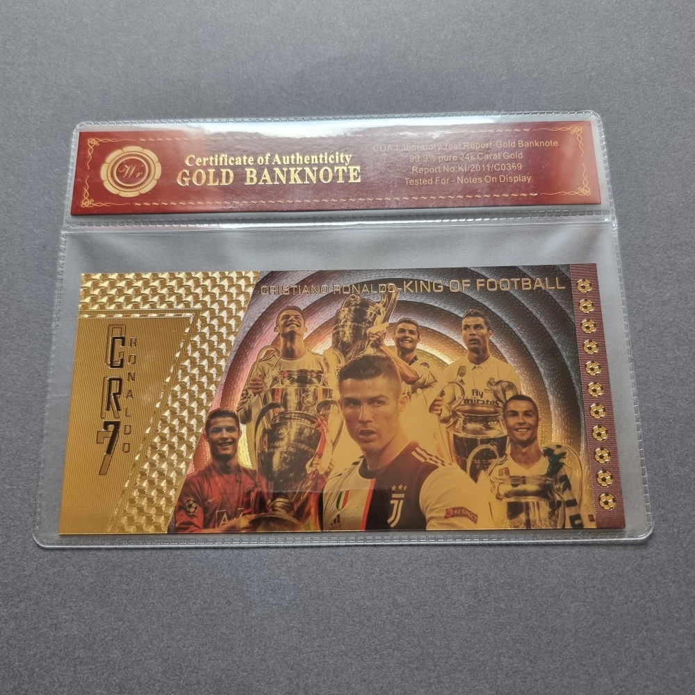 Colourised CRISTIANO RONALDO - King Of Football 24k gold plated ...