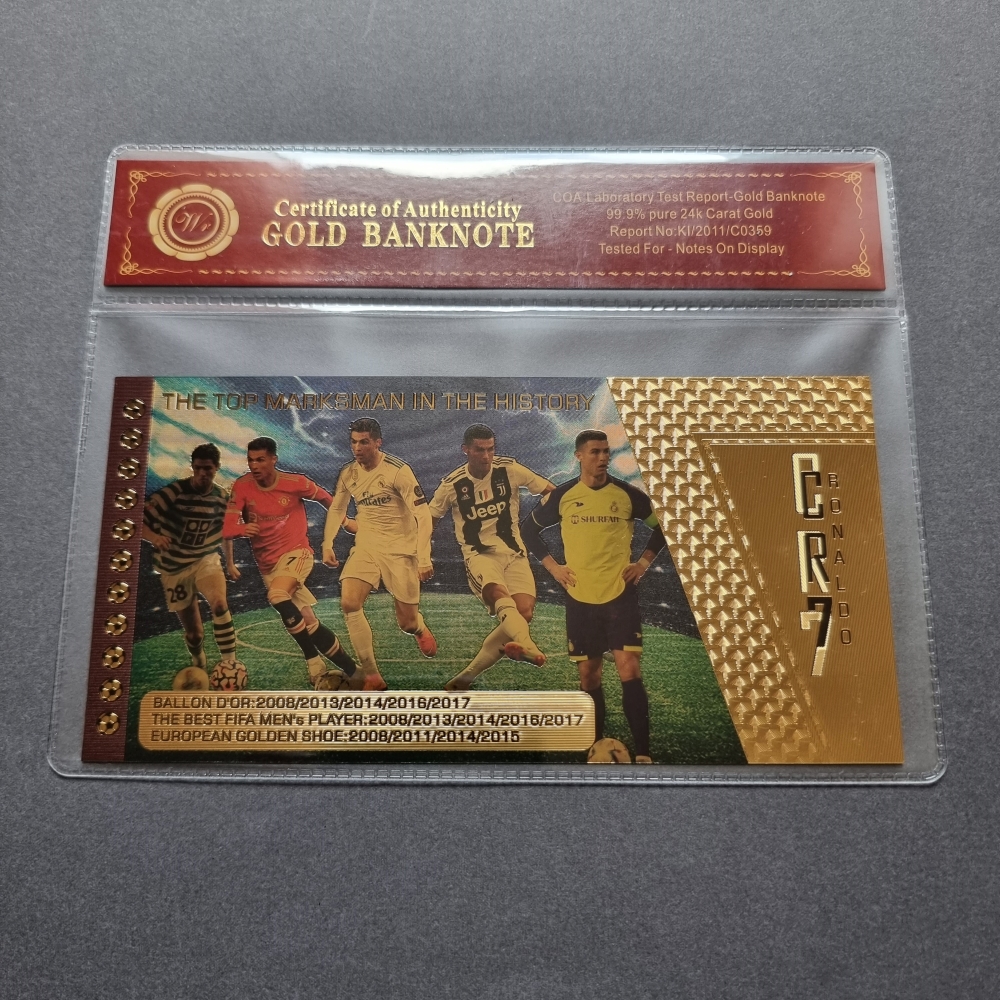 Colourised CRISTIANO RONALDO - King Of Football 24k gold plated ...