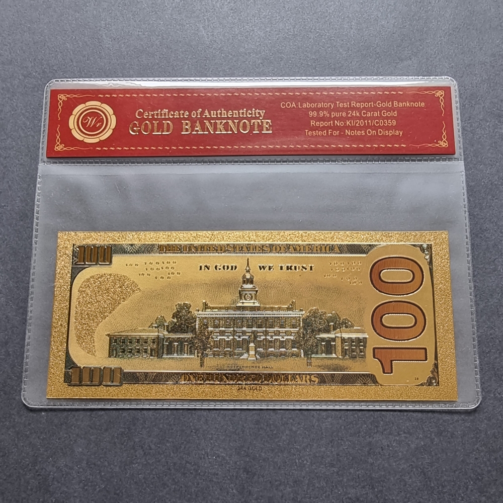 Colourised LOTR - The Lord of the Rings 24k gold plated banknote with COA