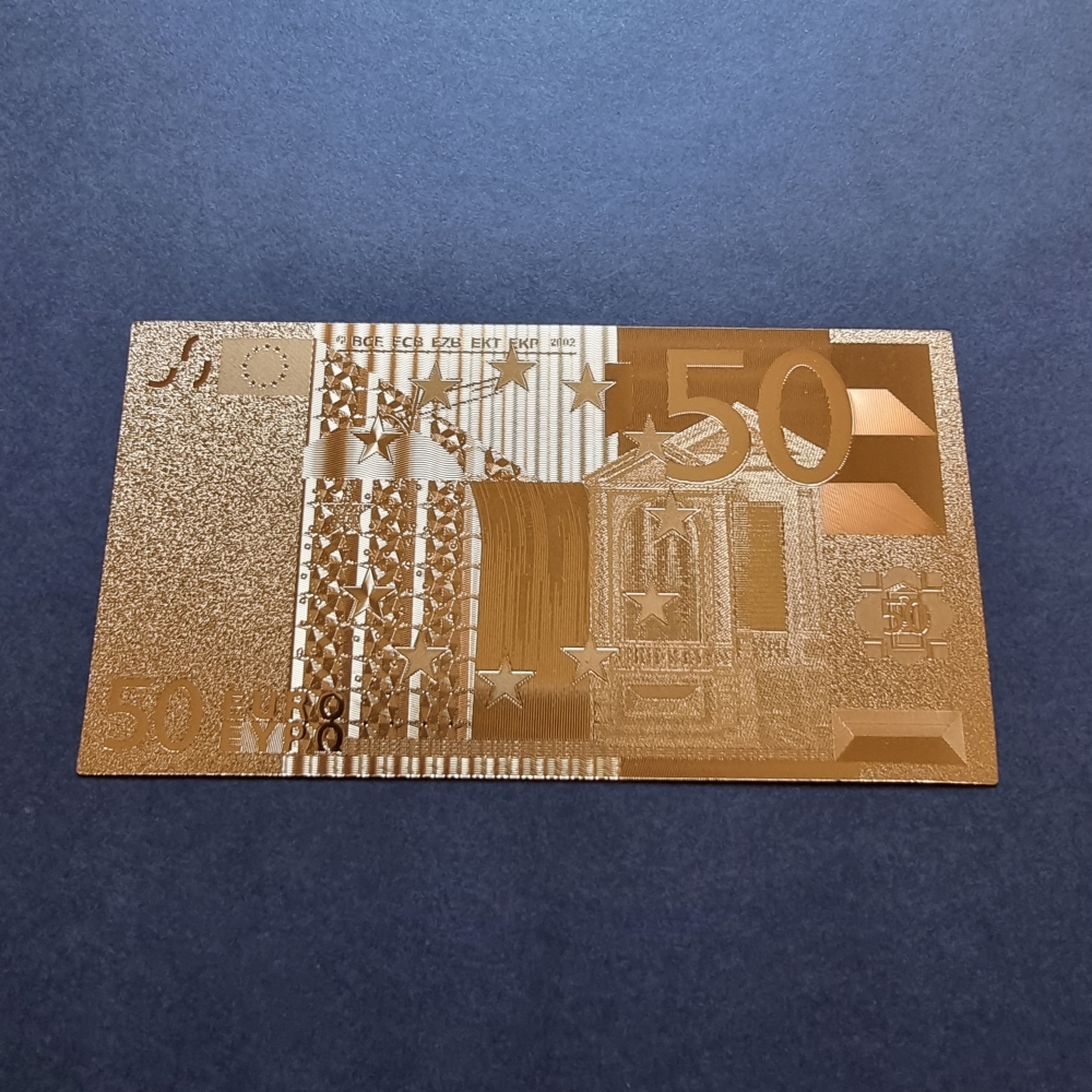 50 EUR 24k gold plated banknote