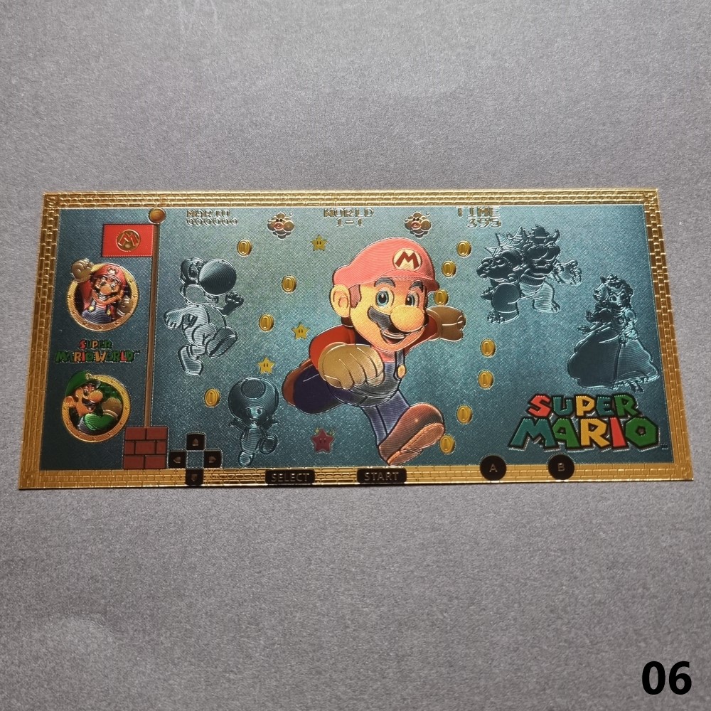 Colourised SUPER MARIO 24k gold plated banknote with COA (06)