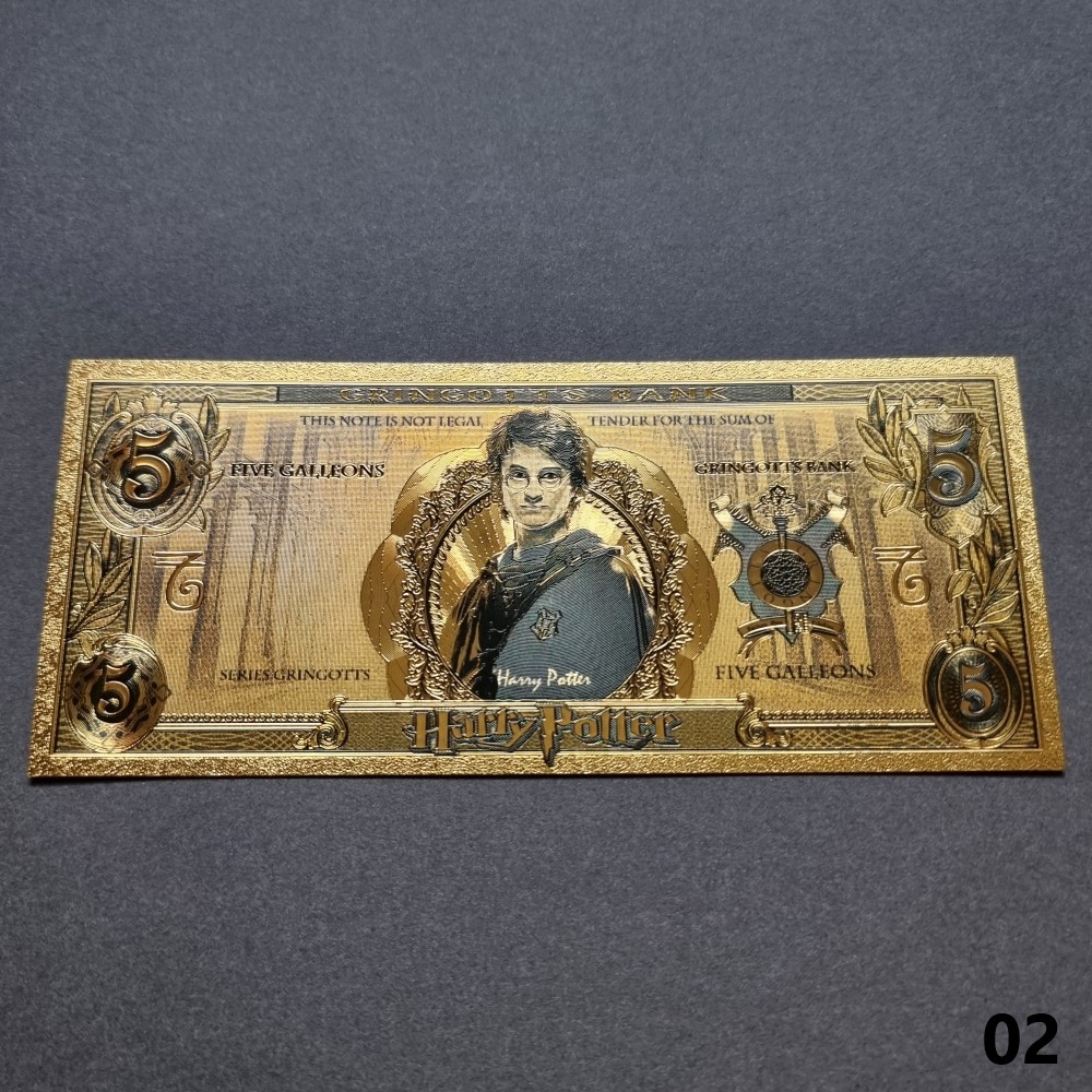 Colourised HARRY POTTER 24k gold plated banknote (02)
