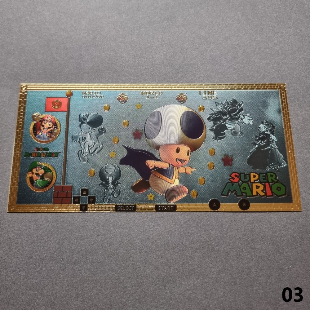 Colourised SUPER MARIO 24k gold plated banknote (03)