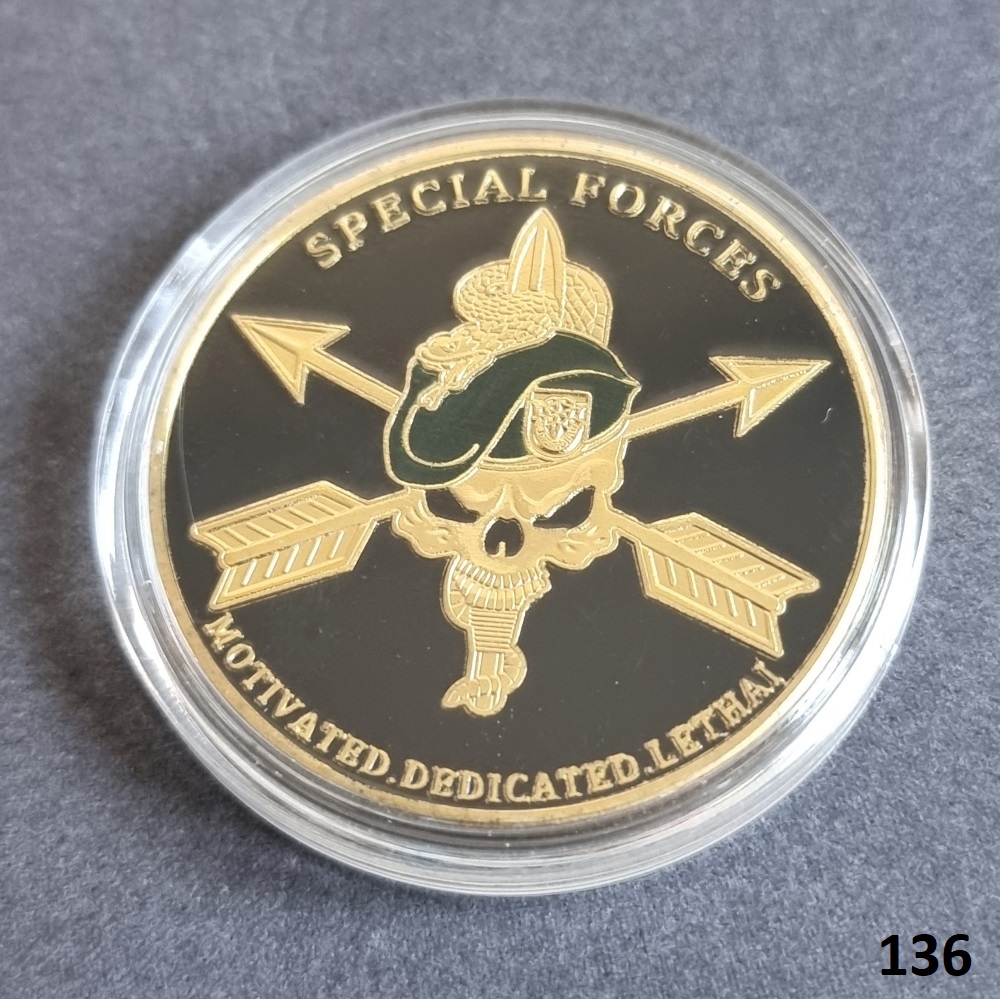 United States Army SPECIAL FORCES gold plated coin